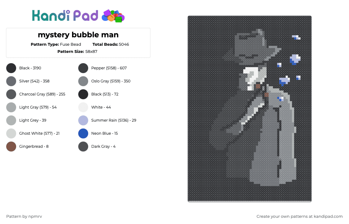 Mystery bubble man Fuse Bead Pattern - Kandi Pad | Kandi Patterns, Fuse ...
