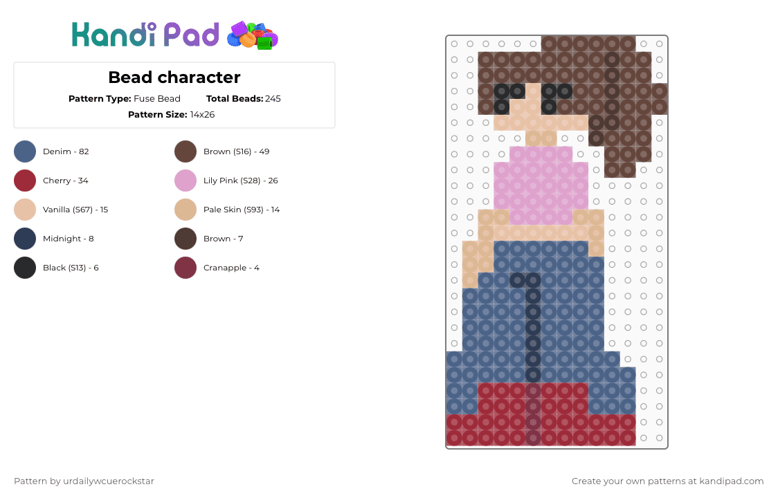 Bead character Fuse Bead Pattern - Kandi Pad | Kandi Patterns, Fuse ...