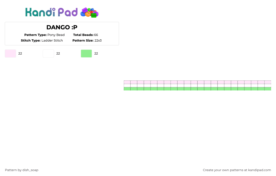 DANGO :P Pony Bead Pattern - Kandi Pad | Kandi Patterns, Fuse Bead ...