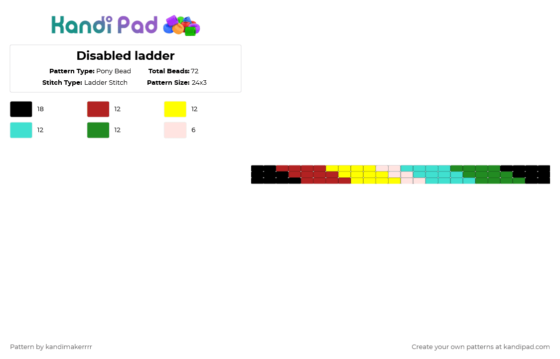 Disabled ladder Pony Bead Pattern - Kandi Pad | Kandi Patterns, Fuse ...