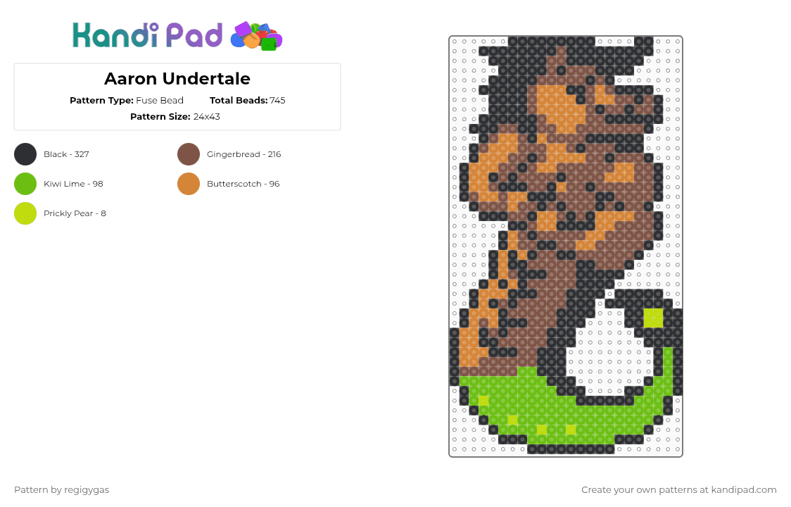 Aaron Undertale Fuse Bead Pattern - Kandi Pad | Kandi Patterns, Fuse ...