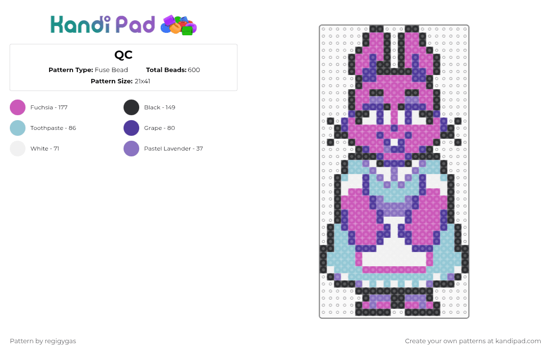 QC Fuse Bead Pattern - Kandi Pad | Kandi Patterns, Fuse Bead Patterns ...
