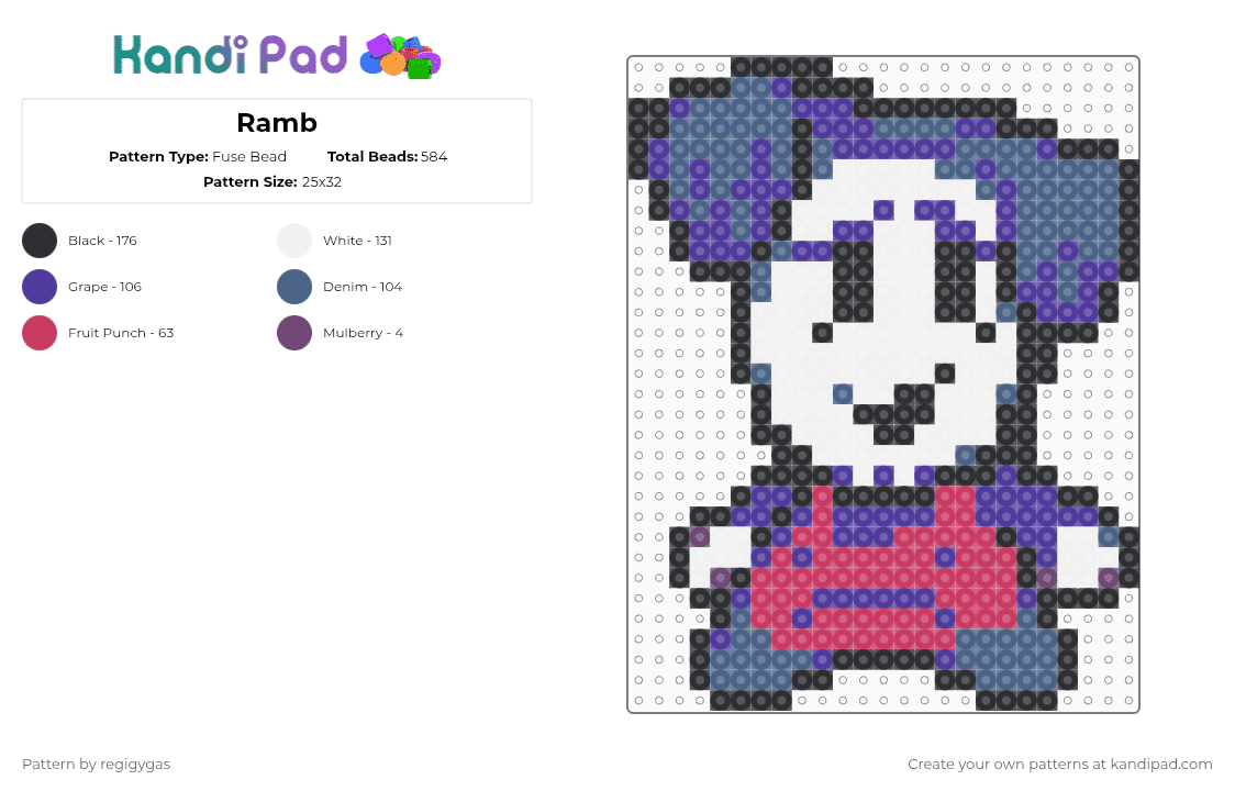 Ramb Fuse Bead Pattern - Kandi Pad | Kandi Patterns, Fuse Bead Patterns ...