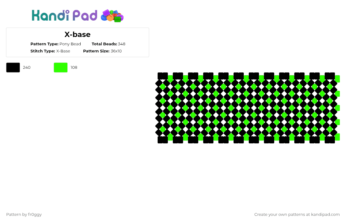 X-base Pony Bead Pattern - Kandi Pad | Kandi Patterns, Fuse Bead ...