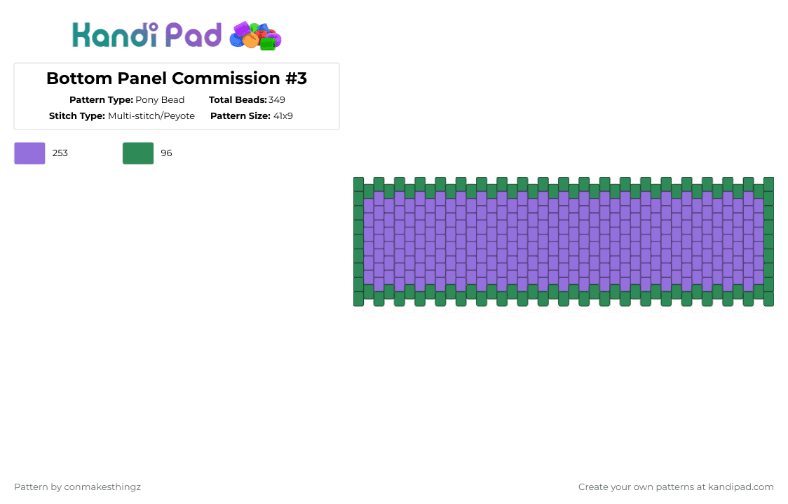 Bottom Panel Commission #3 Pony Bead Pattern - Kandi Pad | Kandi ...
