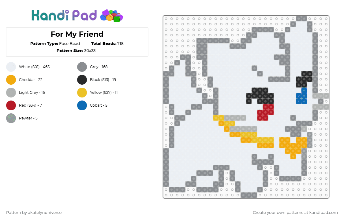 For My Friend Fuse Bead Pattern - Kandi Pad | Kandi Patterns, Fuse Bead ...
