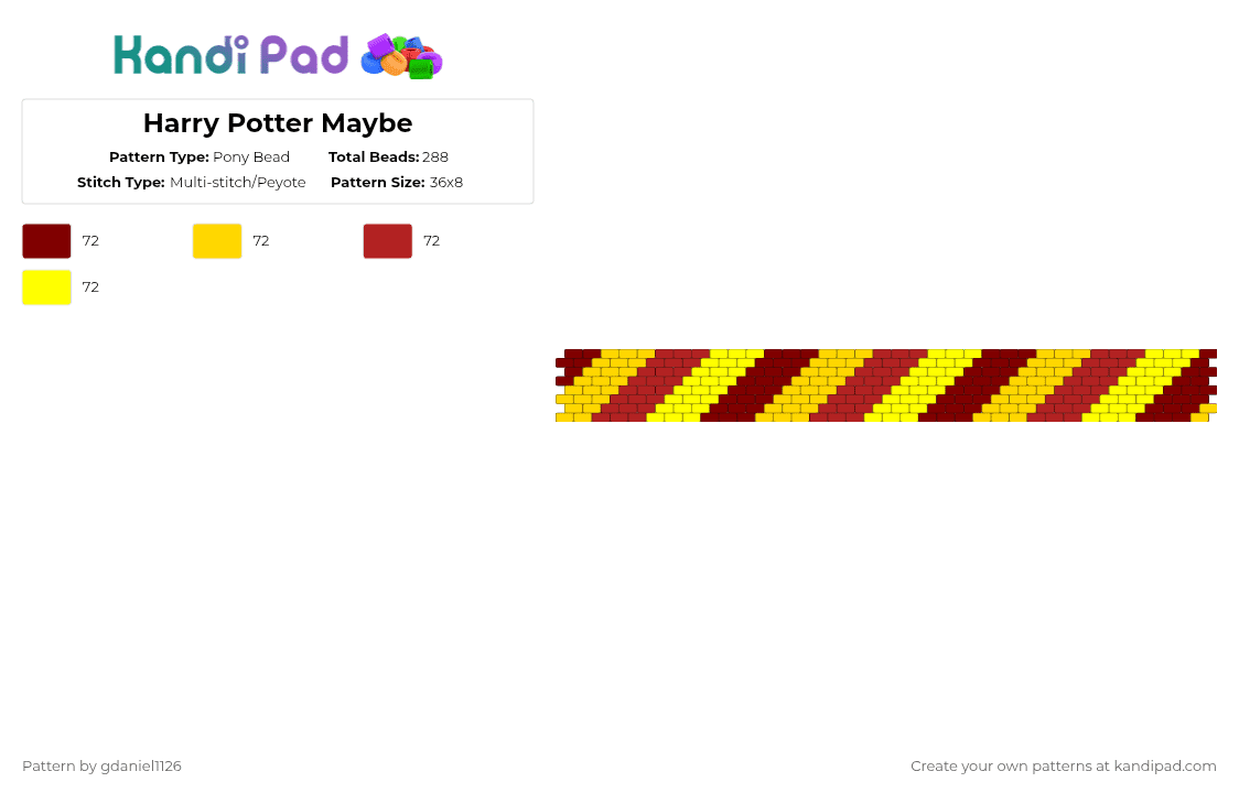 Harry Potter Maybe Pony Bead Pattern - Kandi Pad | Kandi Patterns, Fuse ...