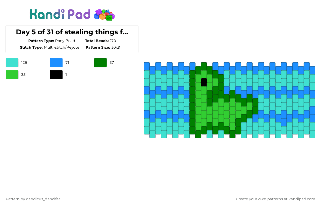 Day 5 of 31 of stealing things from kandipatterns: simple Dino cuff ...