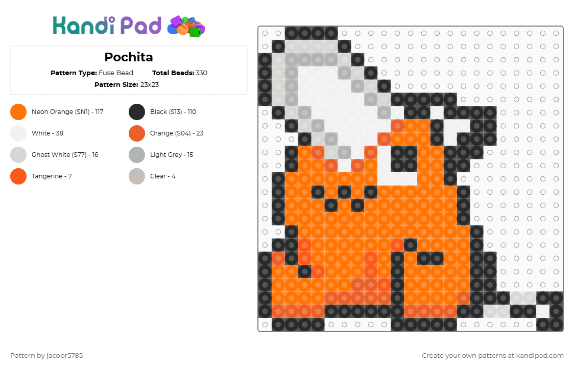 Pochita Fuse Bead Pattern - Kandi Pad | Kandi Patterns, Fuse Bead ...