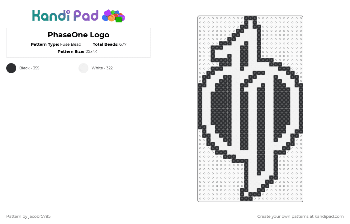 PhaseOne Logo Fuse Bead Pattern - Kandi Pad | Kandi Patterns, Fuse Bead ...