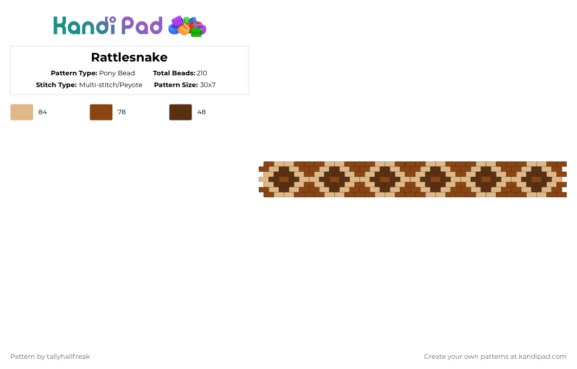 Rattlesnake Pony Bead Pattern - Kandi Pad | Kandi Patterns, Fuse Bead ...