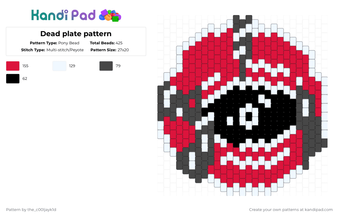Dead plate pattern Pony Bead Pattern - Kandi Pad | Kandi Patterns, Fuse ...
