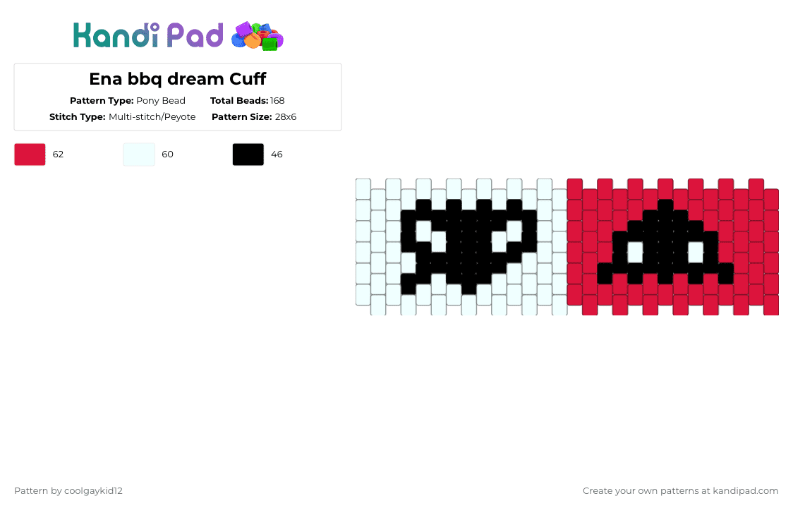 Ena bbq dream Cuff Pony Bead Pattern - Kandi Pad | Kandi Patterns, Fuse ...