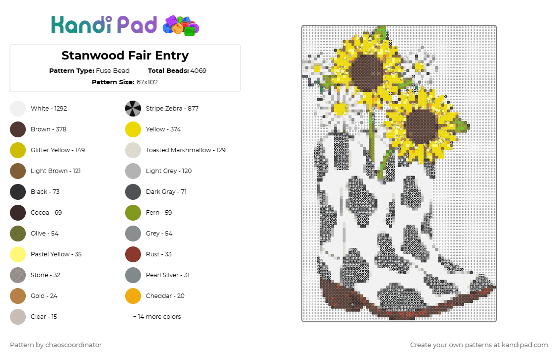Stanwood Fair Entry Fuse Bead Pattern - Kandi Pad | Kandi Patterns ...