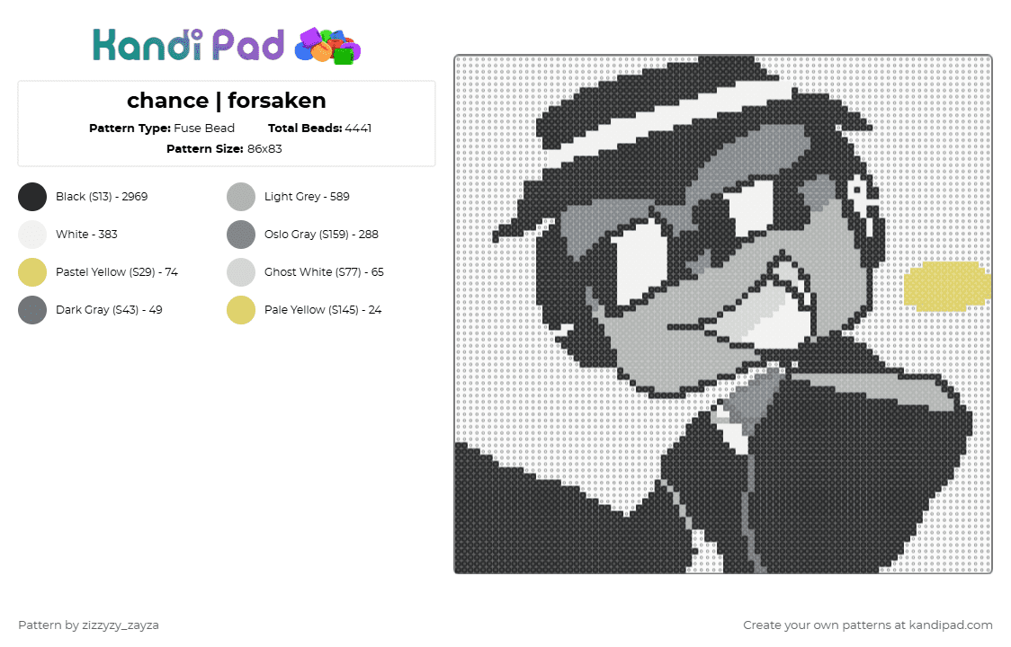 Chance | forsaken Fuse Bead Pattern - Kandi Pad | Kandi Patterns, Fuse ...