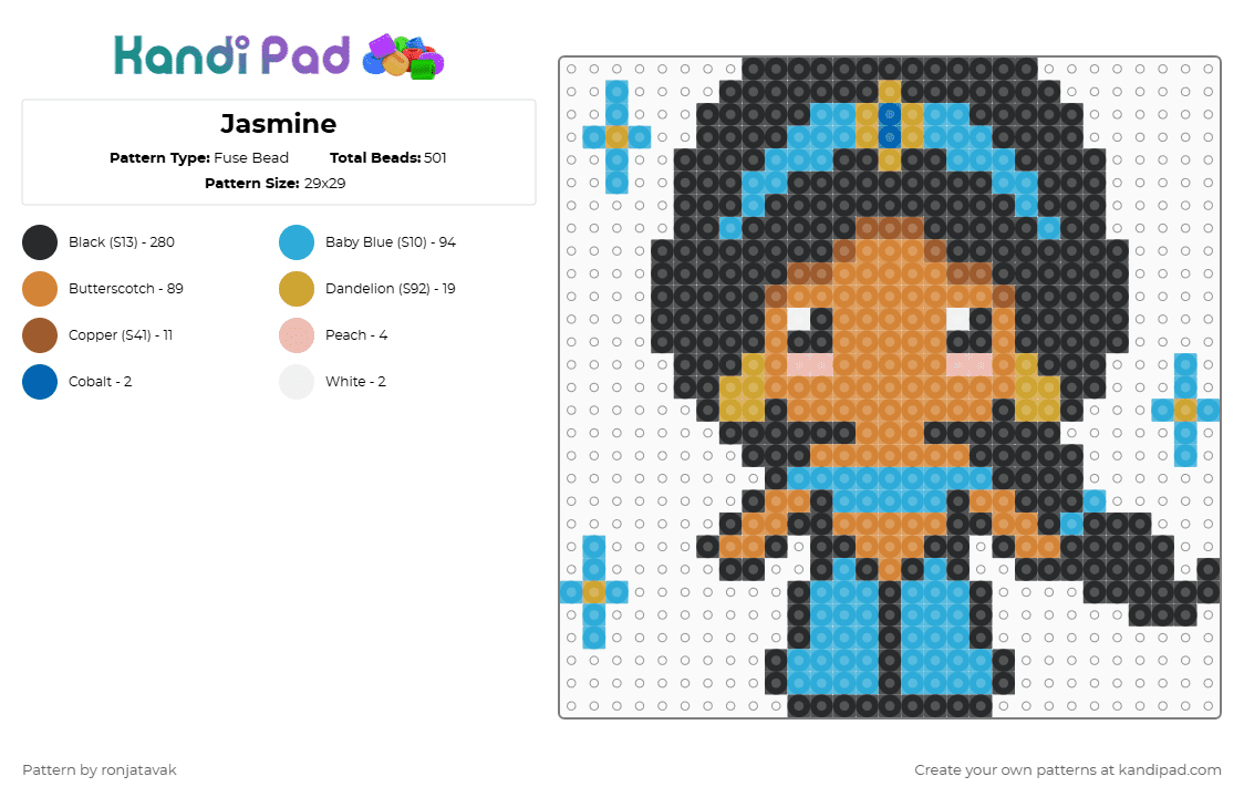 Princess Perler Collection - Kandi Pad | Kandi Patterns, Fuse Bead ...