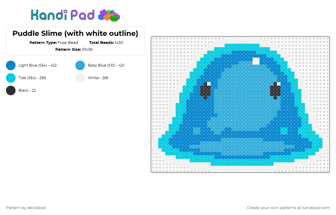 Puddle Slime (Sticker Style) Fuse Bead Pattern - Kandi Pad | Kandi ...