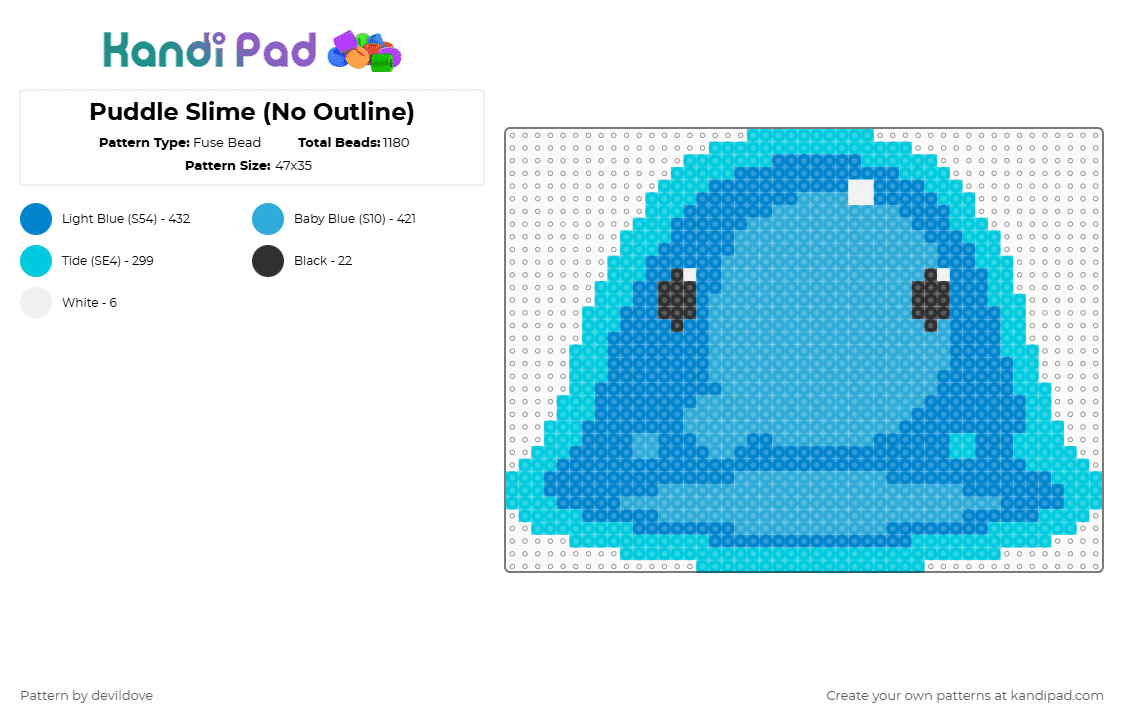 Puddle Slime Fuse Bead Pattern - Kandi Pad | Kandi Patterns, Fuse Bead ...