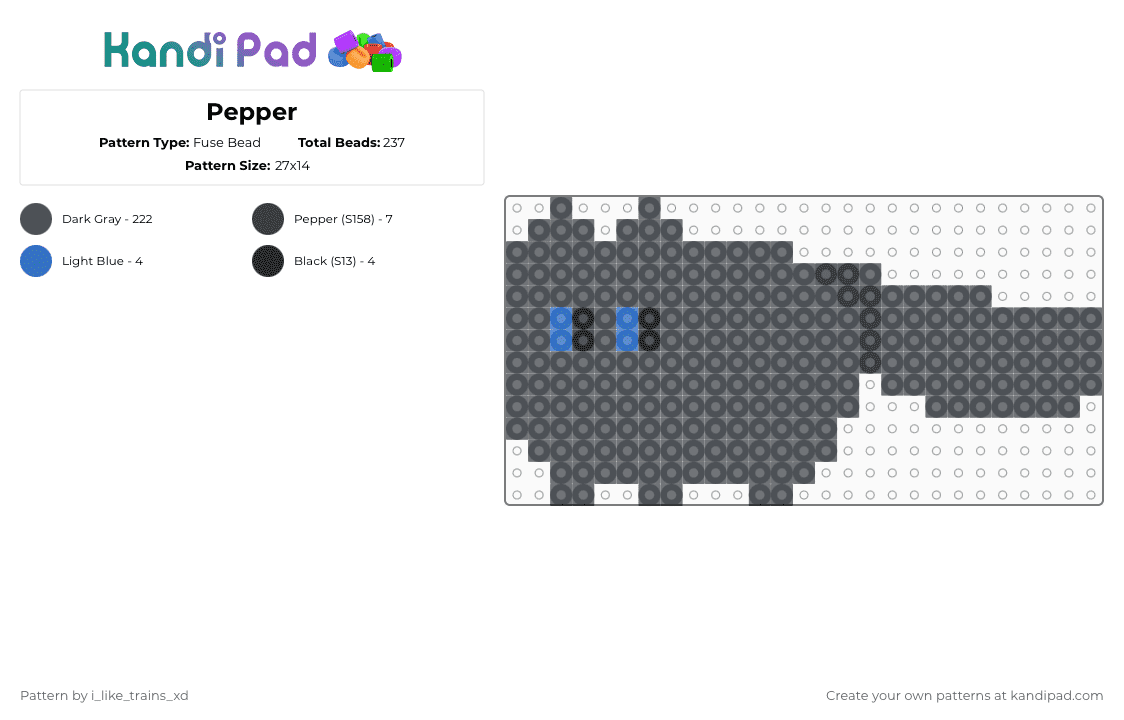 Pepper Fuse Bead Pattern - Kandi Pad | Kandi Patterns, Fuse Bead ...