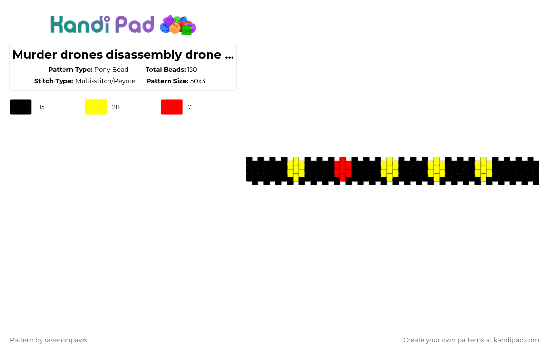 Murder drones disassembly drone light headband Pony Bead Pattern ...