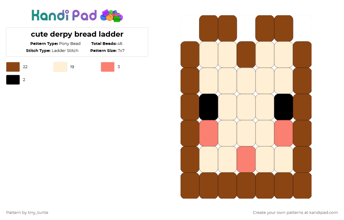 Cute derpy bread charm Pony Bead Pattern - Kandi Pad | Kandi Patterns ...
