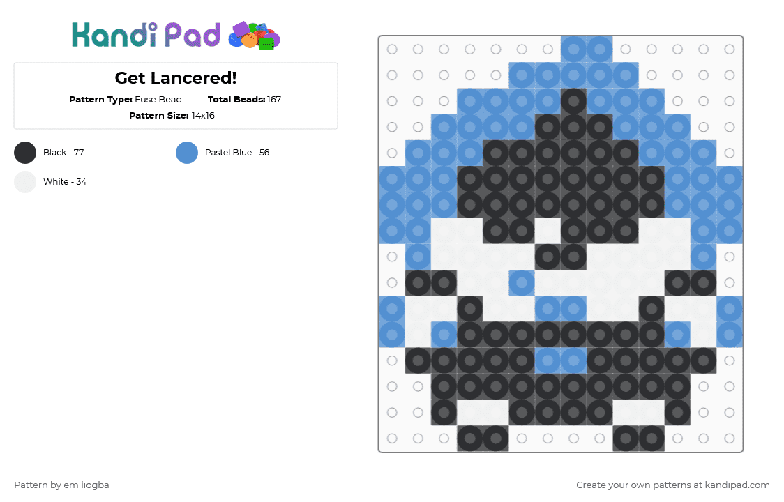 Get Lancered (Deltarune) Fuse Bead Pattern - Kandi Pad | Kandi Patterns ...