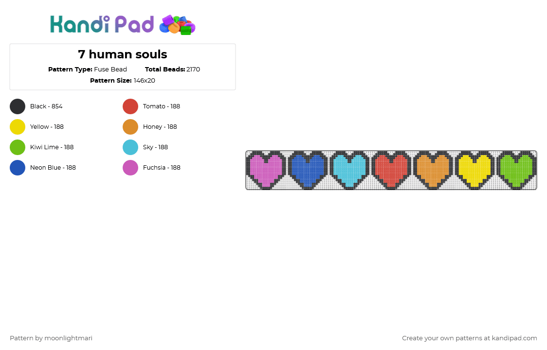 7 human souls Fuse Bead Pattern - Kandi Pad | Kandi Patterns, Fuse Bead ...