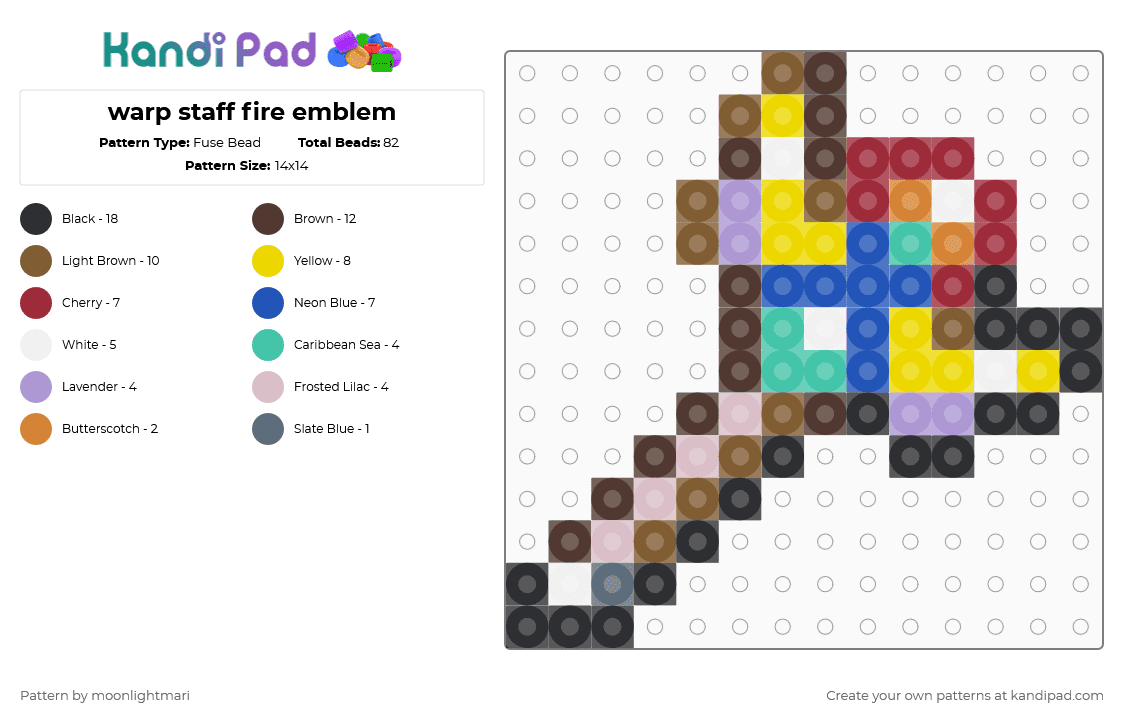 Warp staff fire emblem Fuse Bead Pattern - Kandi Pad | Kandi Patterns ...