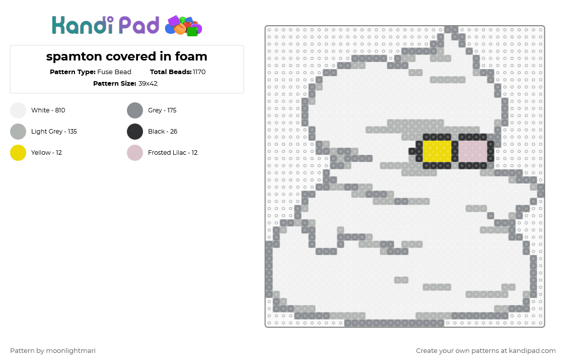Spamton covered in foam Fuse Bead Pattern - Kandi Pad | Kandi Patterns ...