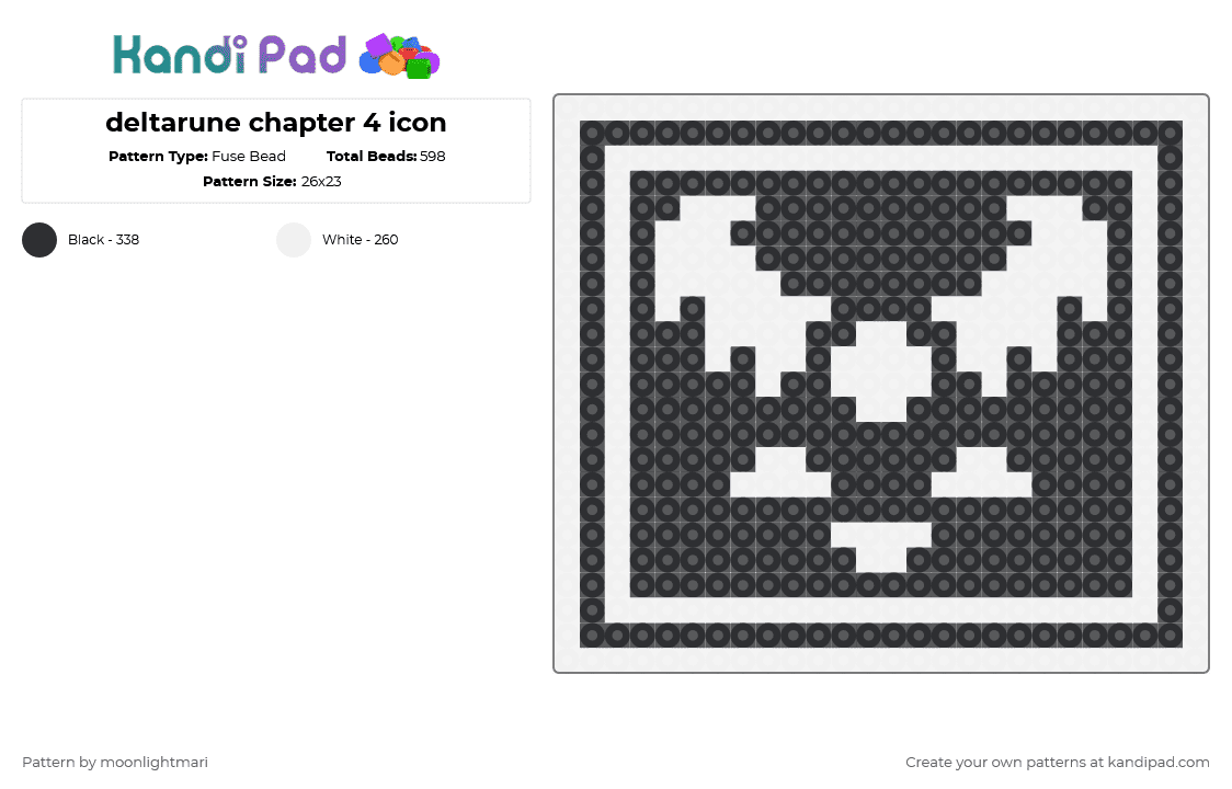 Deltarune chapter 4 icon Fuse Bead Pattern - Kandi Pad | Kandi Patterns ...