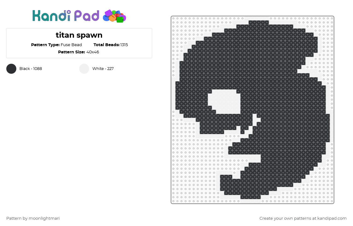 Titan spawn Fuse Bead Pattern - Kandi Pad | Kandi Patterns, Fuse Bead ...