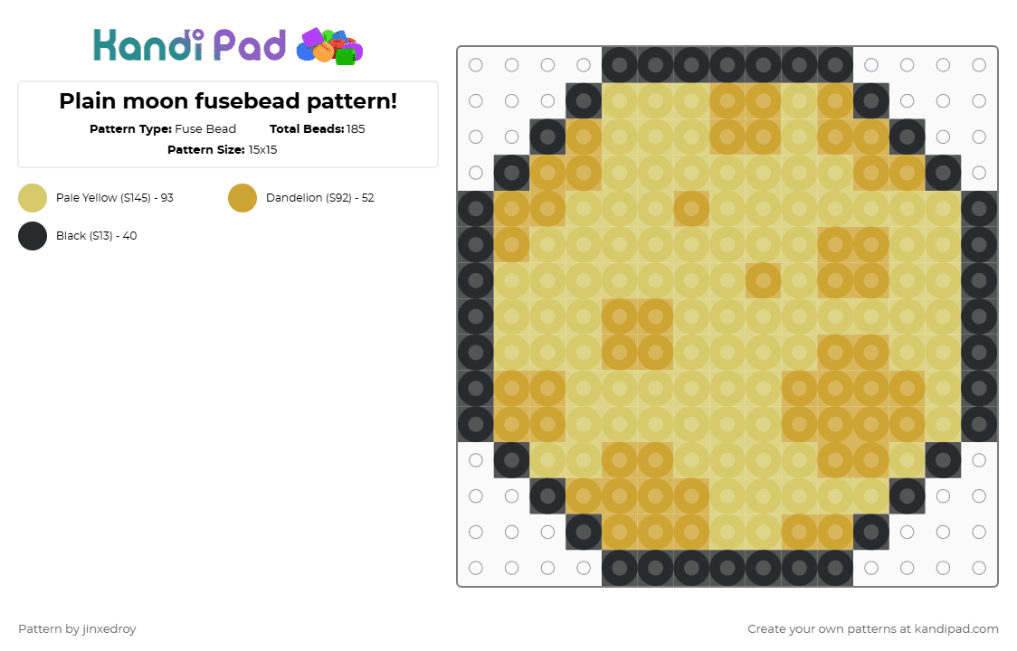 Plain moon fusebead pattern! Fuse Bead Pattern - Kandi Pad | Kandi ...