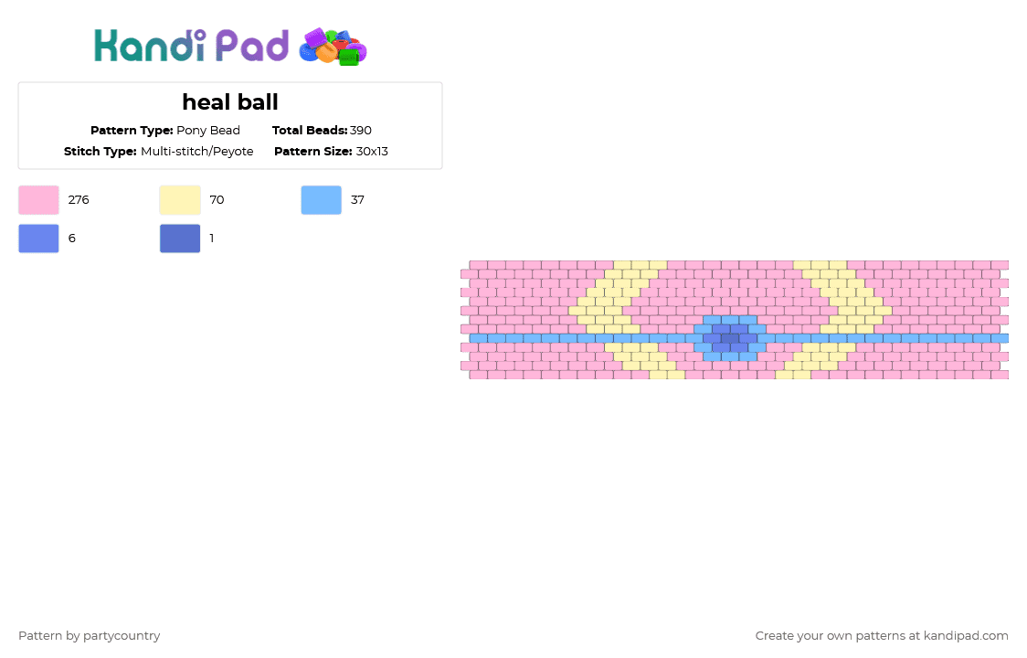 Heal ball Pony Bead Pattern - Kandi Pad | Kandi Patterns, Fuse Bead ...