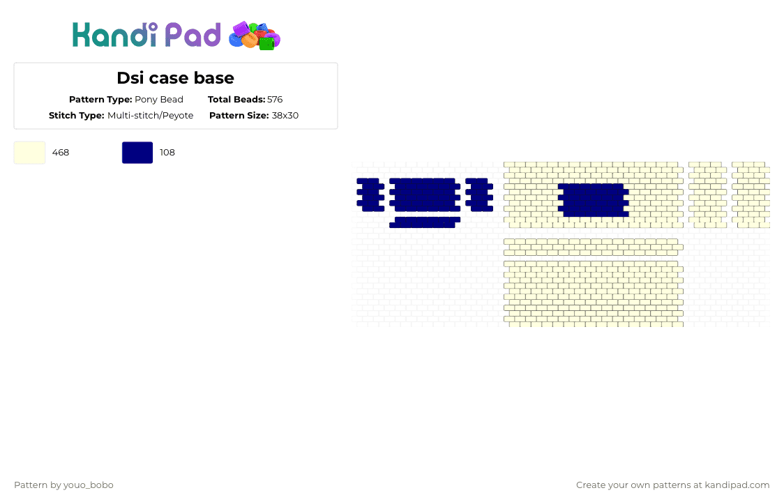 Dsi case base Pony Bead Pattern - Kandi Pad | Kandi Patterns, Fuse Bead ...