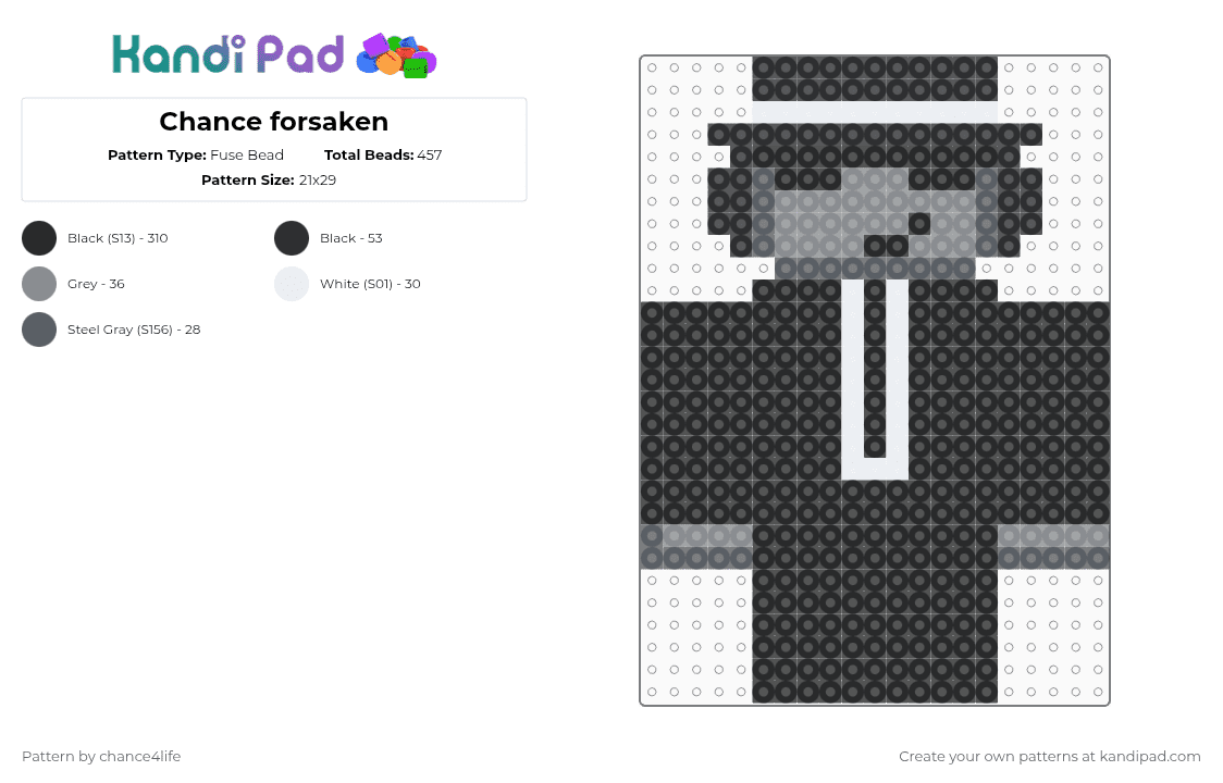 Chance forsaken Fuse Bead Pattern - Kandi Pad | Kandi Patterns, Fuse ...