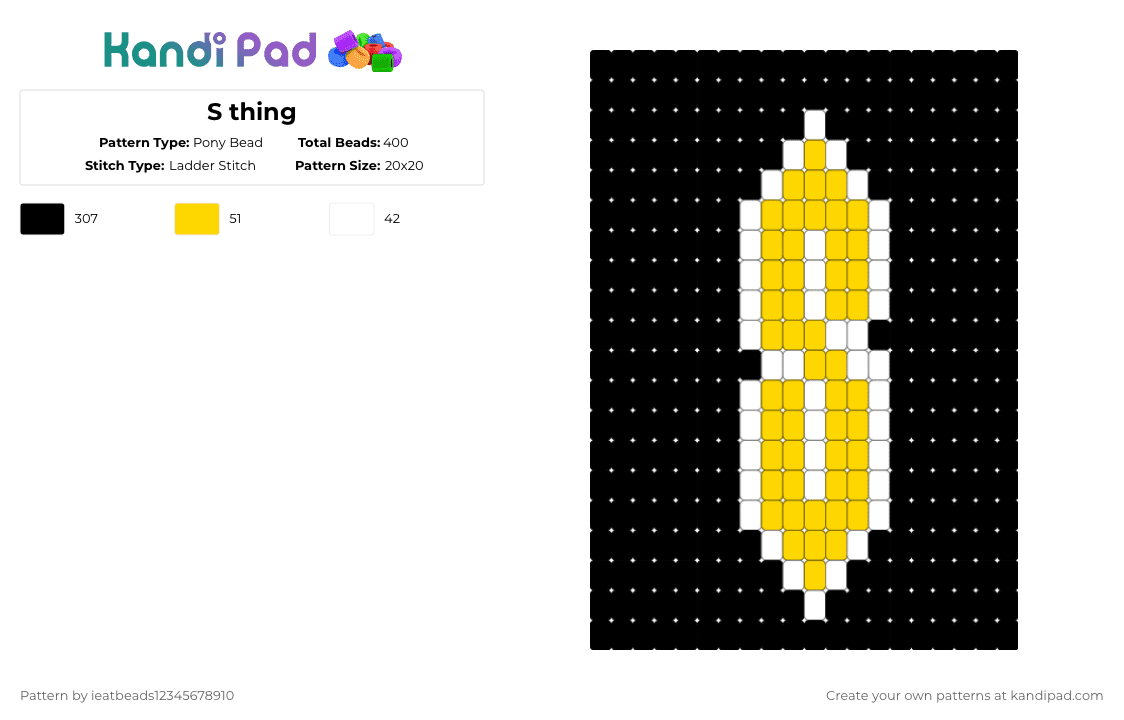 S thing Pony Bead Pattern - Kandi Pad | Kandi Patterns, Fuse Bead ...