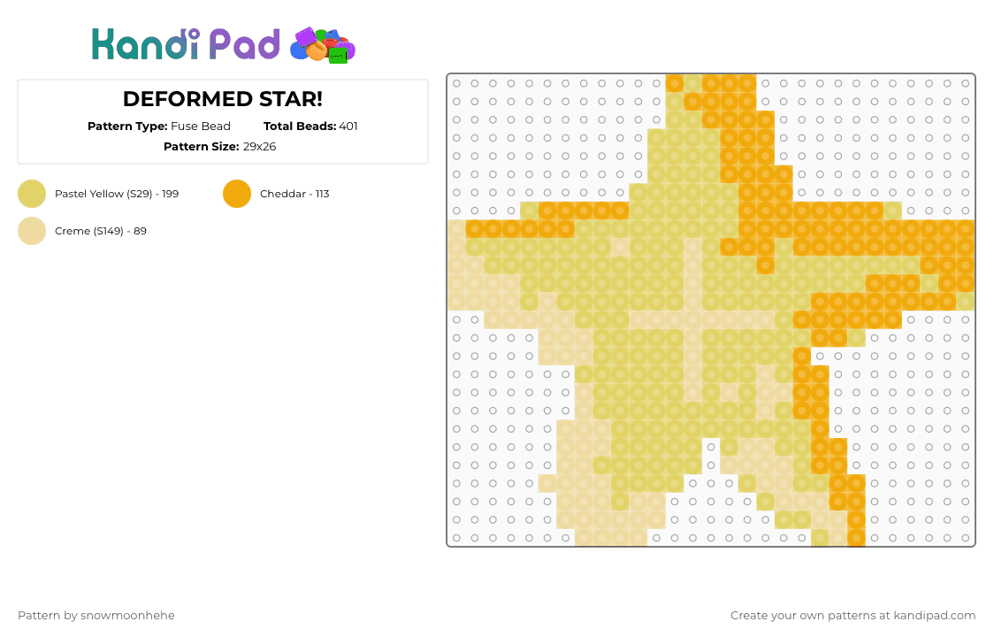 DEFORMED STAR! Fuse Bead Pattern - Kandi Pad | Kandi Patterns, Fuse ...
