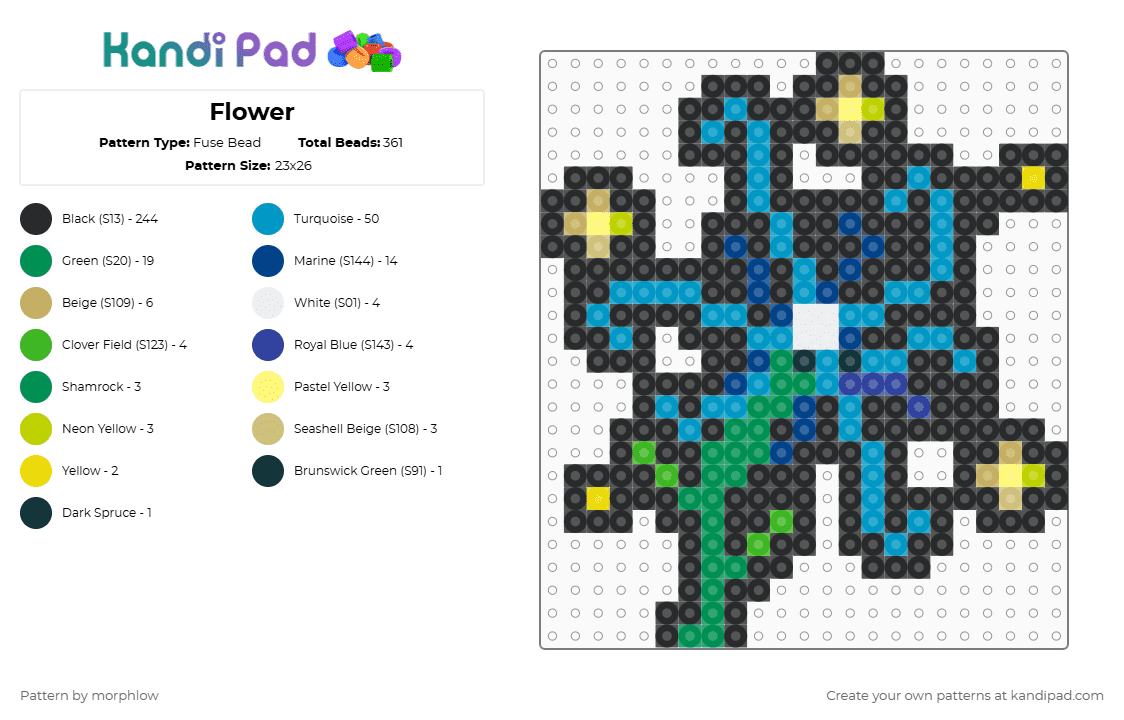 Flower Fuse Bead Pattern - Kandi Pad | Kandi Patterns, Fuse Bead ...