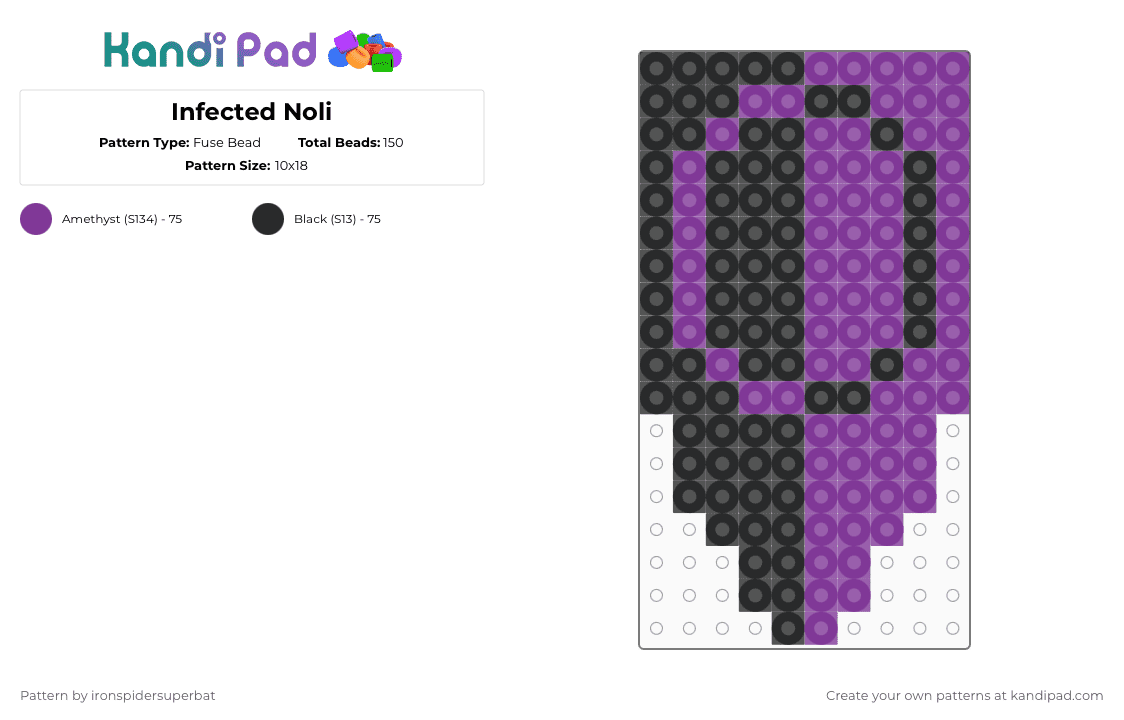 Infected Noli Fuse Bead Pattern - Kandi Pad | Kandi Patterns, Fuse Bead ...