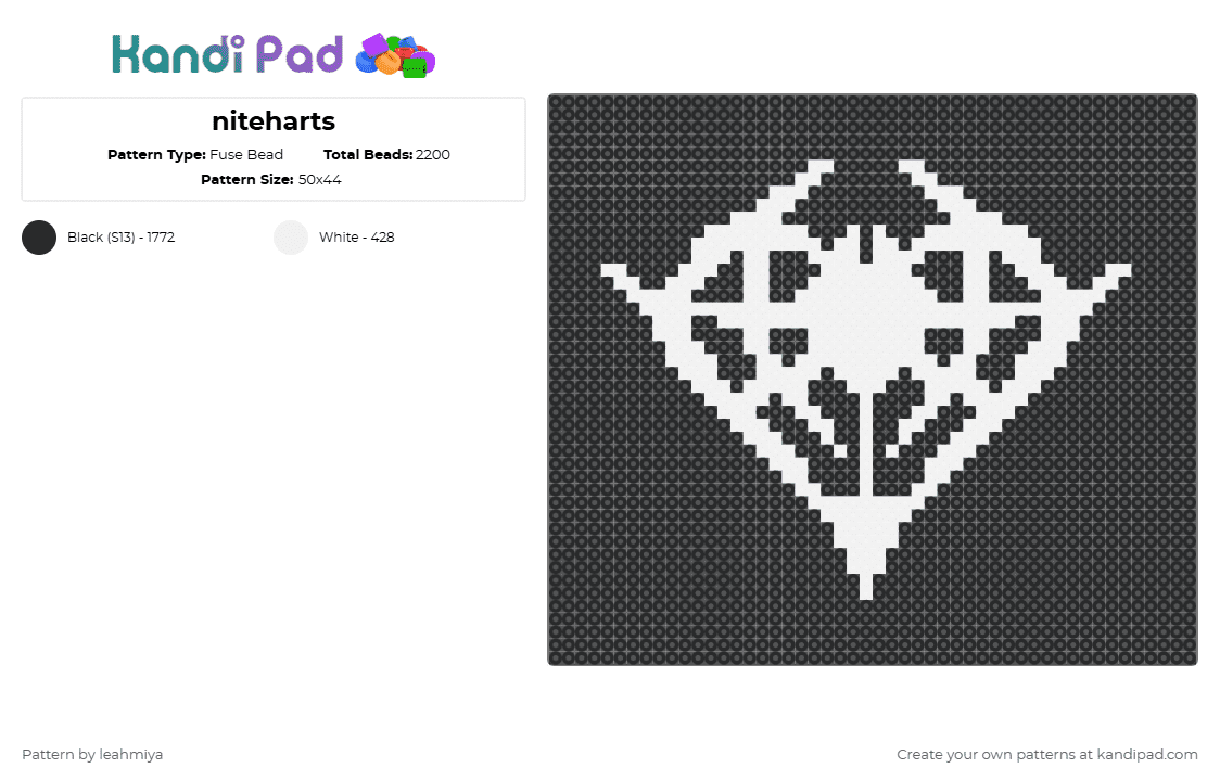 Niteharts Fuse Bead Pattern - Kandi Pad | Kandi Patterns, Fuse Bead ...