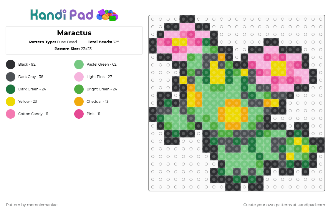 Maractus Fuse Bead Pattern - Kandi Pad | Kandi Patterns, Fuse Bead ...