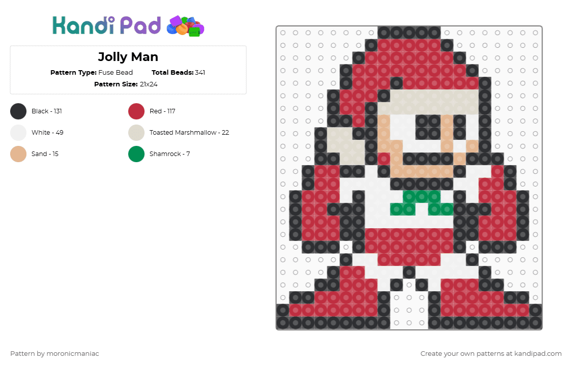 Jolly Man Fuse Bead Pattern - Kandi Pad | Kandi Patterns, Fuse Bead ...