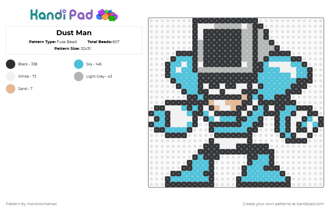Dust Man Fuse Bead Pattern - Kandi Pad | Kandi Patterns, Fuse Bead ...