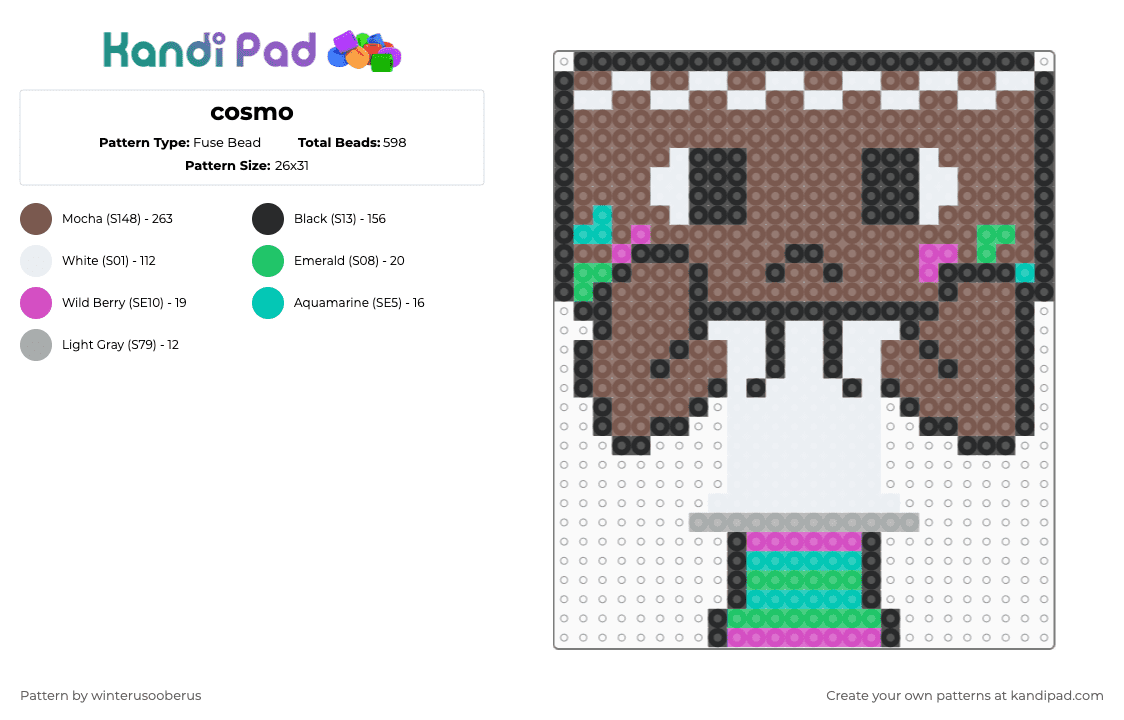 Cosmo Fuse Bead Pattern - Kandi Pad | Kandi Patterns, Fuse Bead ...