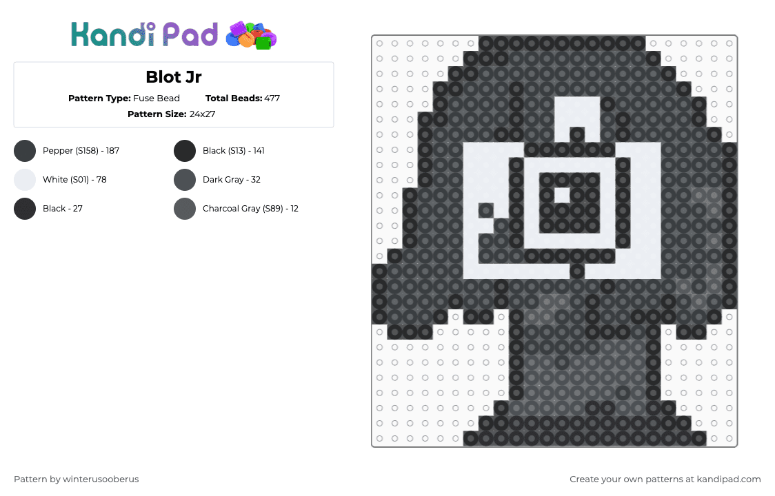 Blot Jr Fuse Bead Pattern - Kandi Pad | Kandi Patterns, Fuse Bead ...