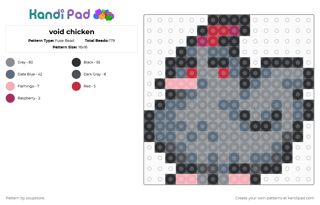 Void chicken Fuse Bead Pattern - Kandi Pad | Kandi Patterns, Fuse Bead ...