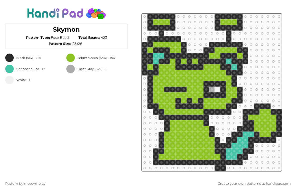 Skymon Fuse Bead Pattern - Kandi Pad | Kandi Patterns, Fuse Bead ...