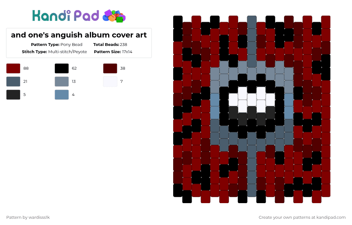 And one's anguish album cover art Pony Bead Pattern - Kandi Pad | Kandi ...