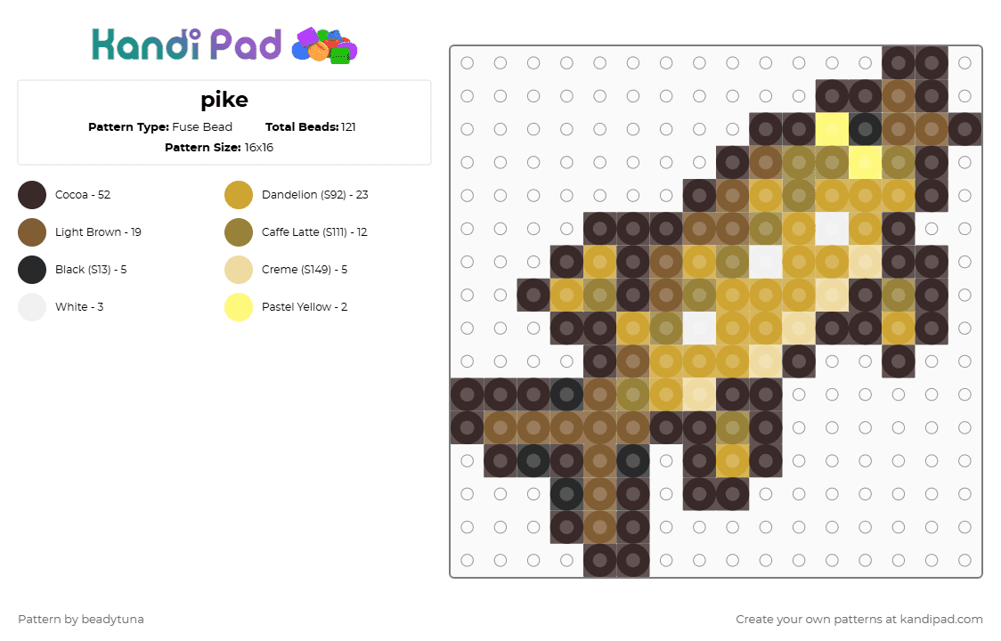 Pike Fuse Bead Pattern - Kandi Pad | Kandi Patterns, Fuse Bead Patterns ...