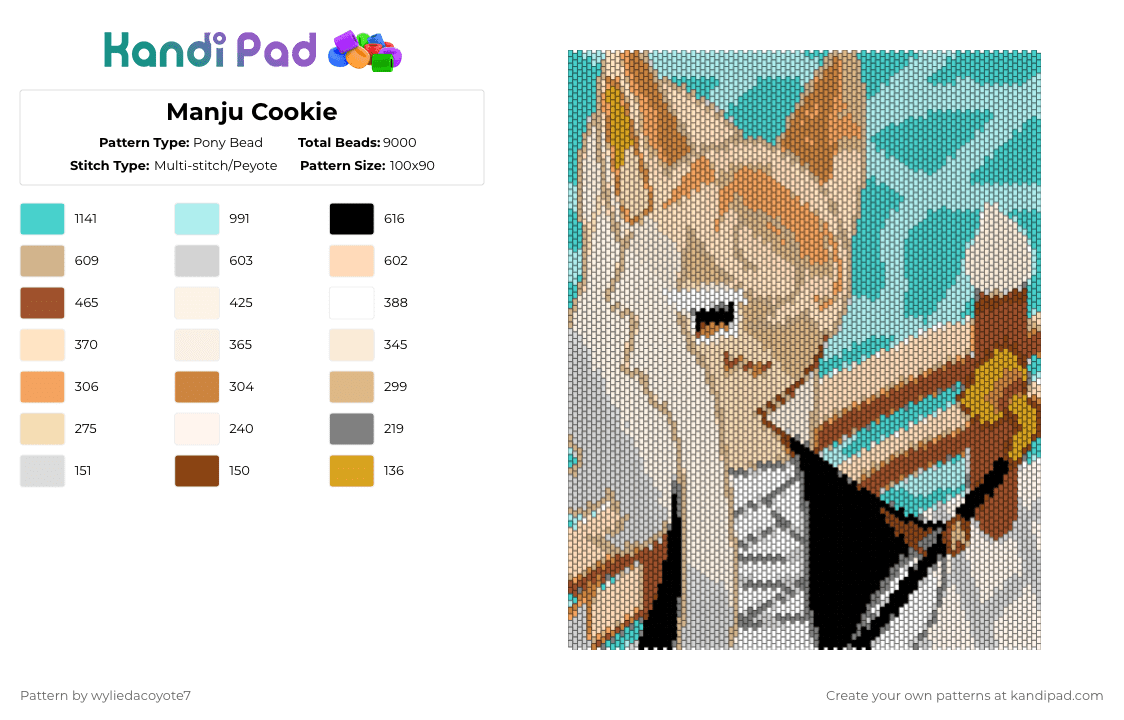 Manju Cookie Pony Bead Pattern - Kandi Pad | Kandi Patterns, Fuse Bead ...
